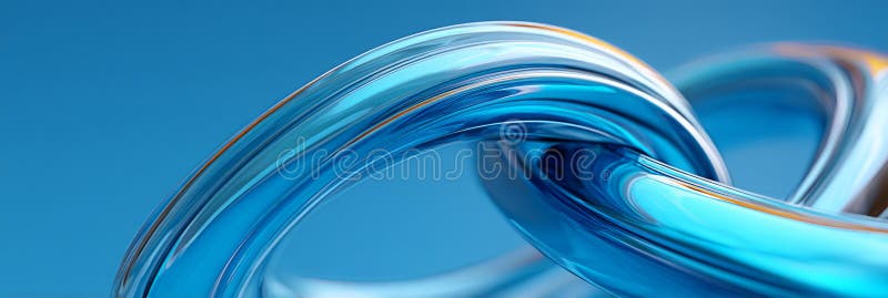 Intertwined Blue Metallic and Glass-like Ribbons, Creating a Smooth ...