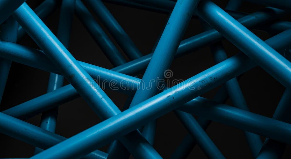 Blue Pipes Abstract Industrial Design Intertwined Blue Pipes Create an ...