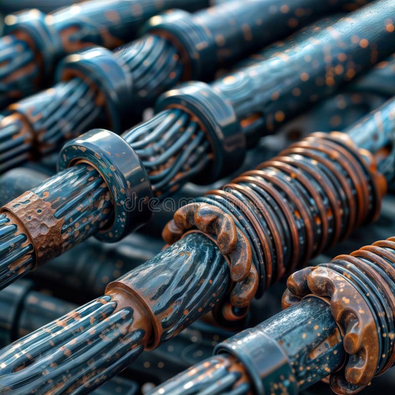 Intertwined Cables Creating Complex Technological Look, Generative Ai ...