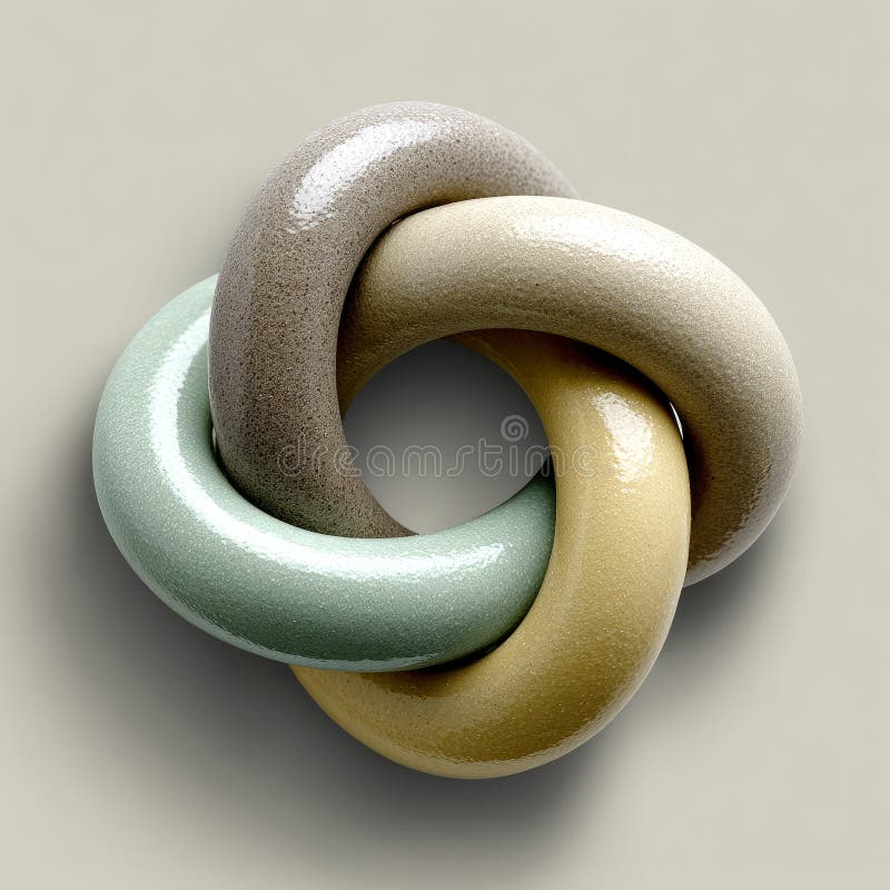 Intertwined Ceramic Sculpture with Glossy Finish. Stock Image - Image ...