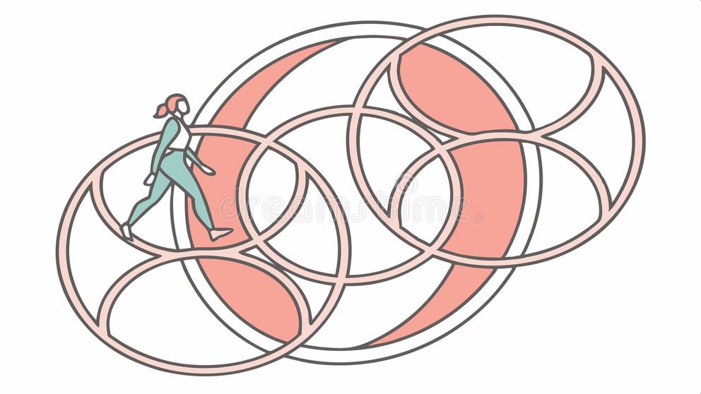 Intertwined Circles, Abstract Pattern, Connection, and Unity Vector Design Generative AI Stock ...