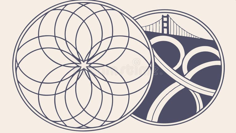 Intertwined Circles Design, Geometric Pattern, Abstract Art Vector Design Generative AI Stock ...