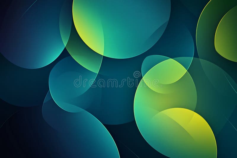Intertwined Circles Form an Abstract Background, Blending Green and ...