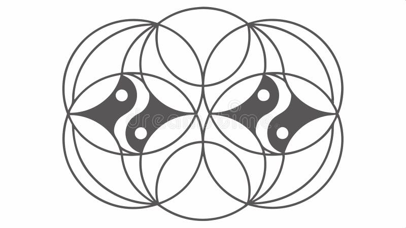 Intertwined Circles Pattern Abstract And Geometric Design Element Vector Design Generative Ai