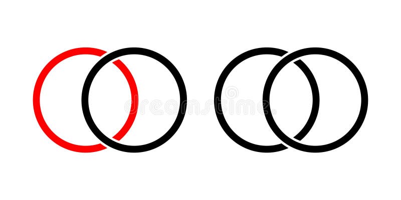 Intertwined Circles in Red and Black. Stock Vector - Illustration of ...