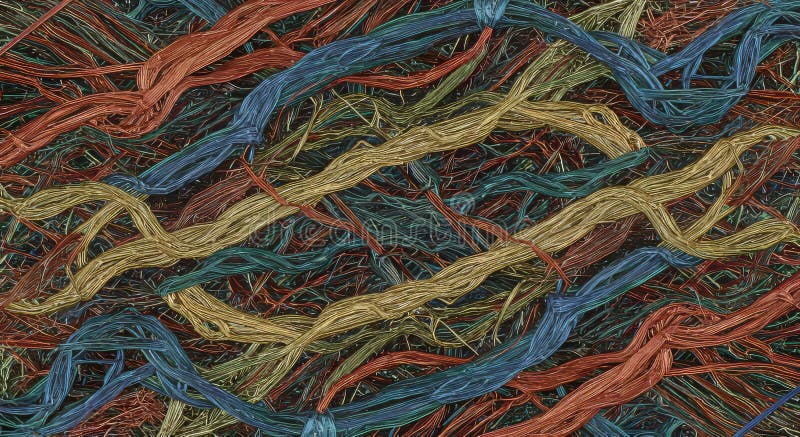 Intertwined Colored Cables Pattern Texture Background in Blue Red ...