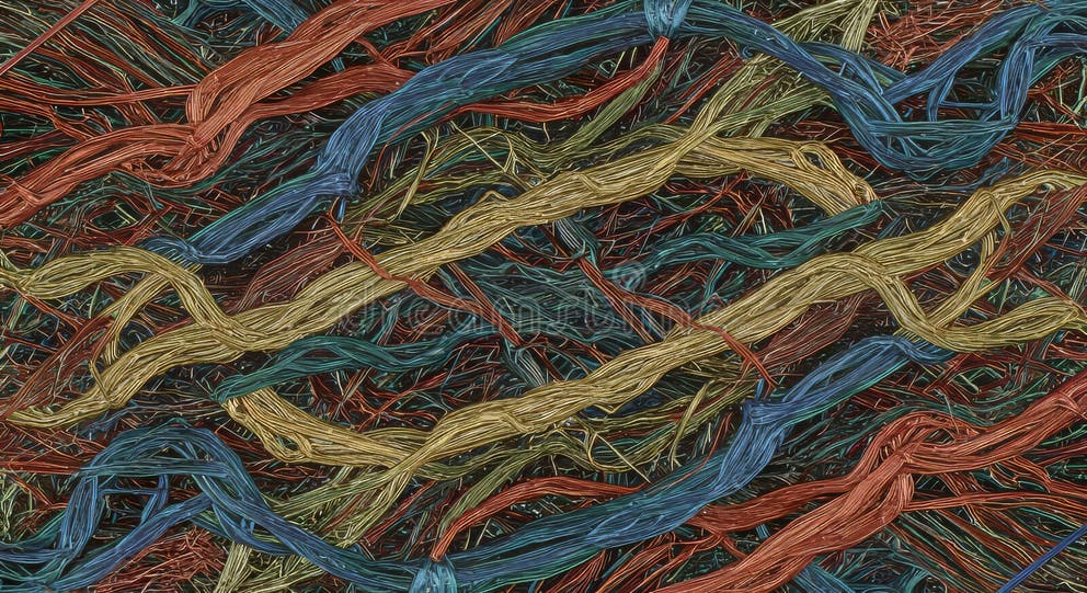 Intertwined Colored Cables Pattern Texture Background in Blue Red ...