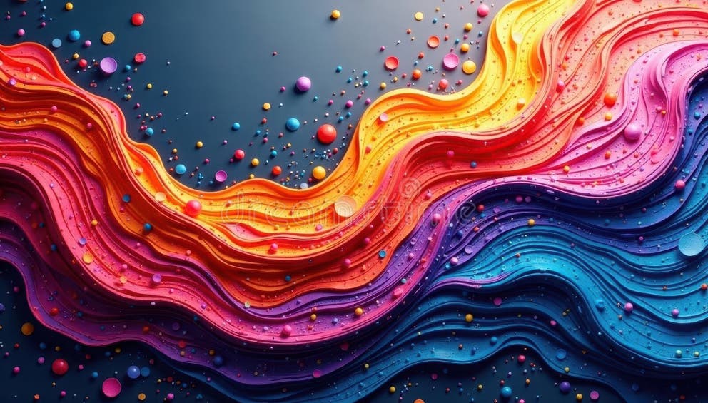 Intertwined Colored Streams, Impasto Like Texture, Subtle Linework ...