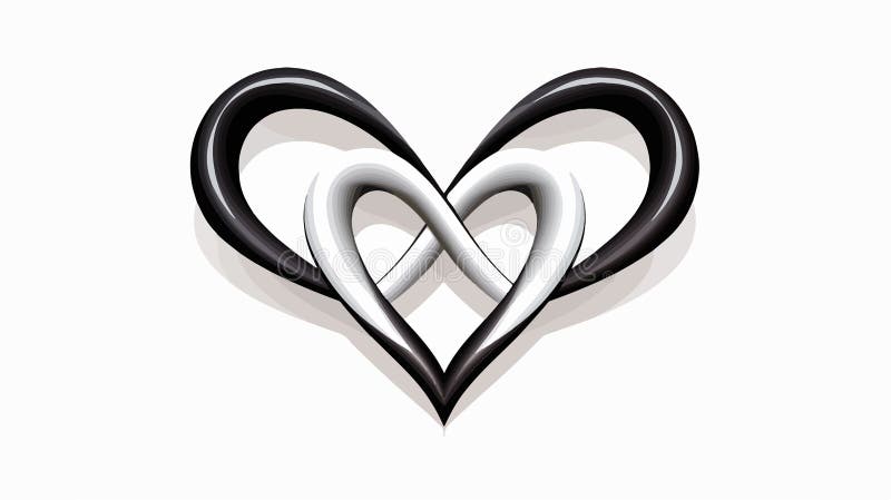 Intertwined Connected Hearts Vector Symbol Cartoon Stock Vector ...