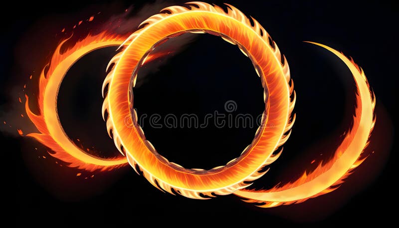 Intertwined Fiery Rings stock image. Image of heat, ripple - 315536333