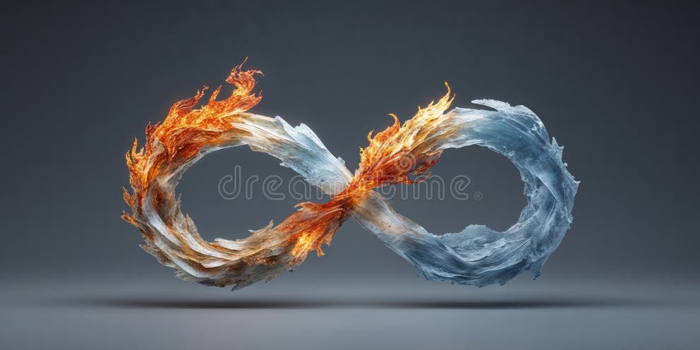 Intertwined Fire and Ice Infinity Symbol Design Stock Photo - Image of ...