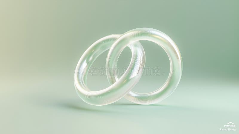 Intertwined Glass Rings on Light Gradient Background Stock Image ...