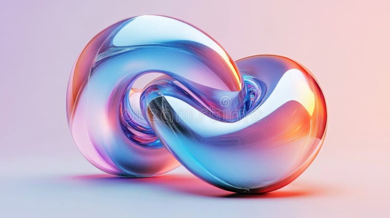 Intertwined Glass Spheres Abstract 3D Rendering Stock Illustration ...