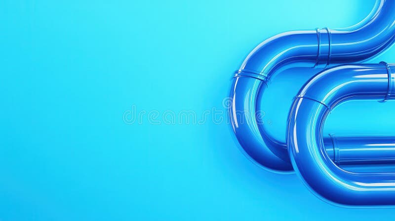 Pattern Metallic Curving Pipes Interweaving, Creating Geometric Blue on ...