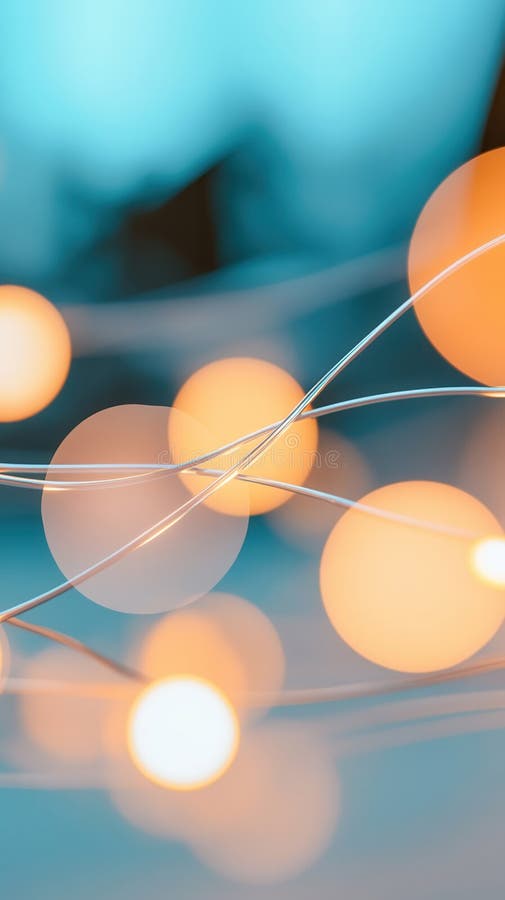 Intertwined Glowing Lines Connect Illuminated Points, Creating a ...