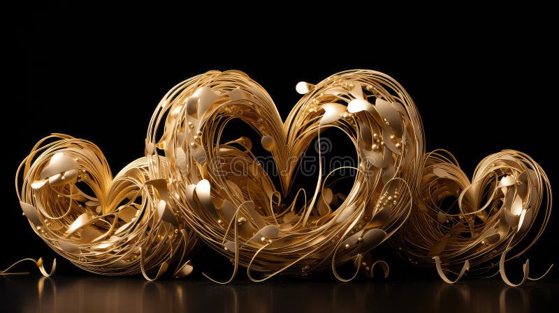 Intertwined Gold Alphabet Cursive Stock Illustration - Illustration of ...