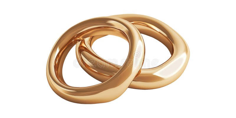 Intertwined Gold Rings Symbolizing Unity and Commitment. Elegant ...