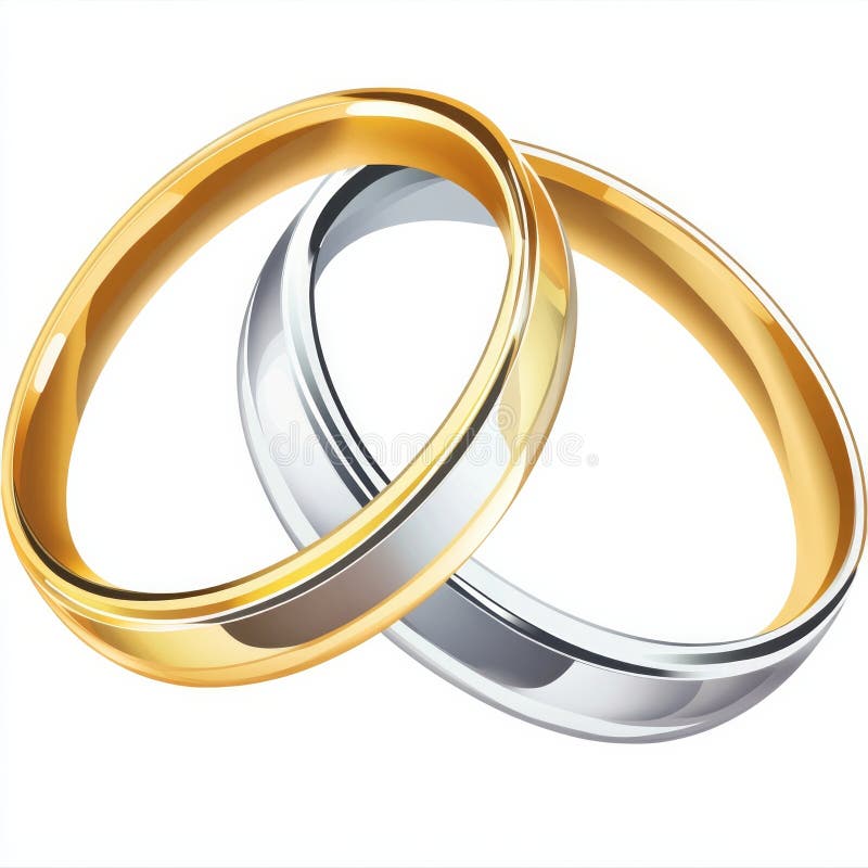 Intertwined Gold and Silver Wedding Rings Symbolizing Unity and ...