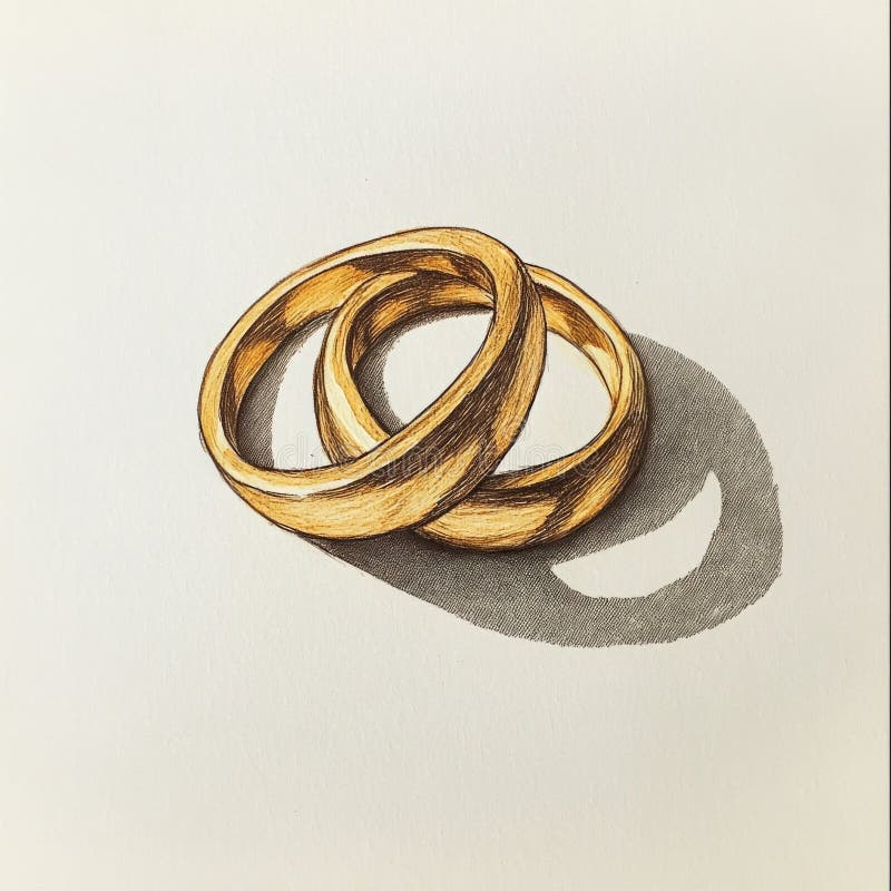 Intertwined Golden Wedding Rings Creating Symbolic Unity and Connection ...