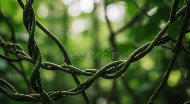 Intertwined Green Vines in Lush Forest Stock Illustration ...