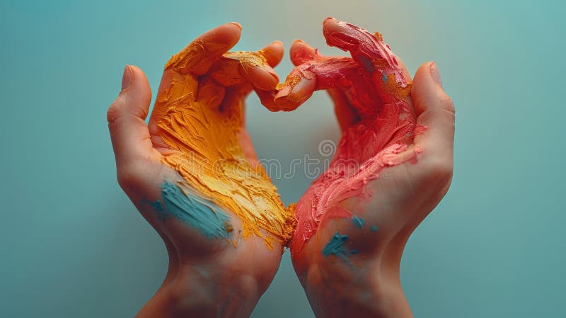 An Intertwined Hand Gesture in the Shape of a Heart, Symbolizing Love ...