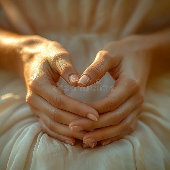 Intertwined Hands Symbolize Deep Connection and Unity in a Serene ...