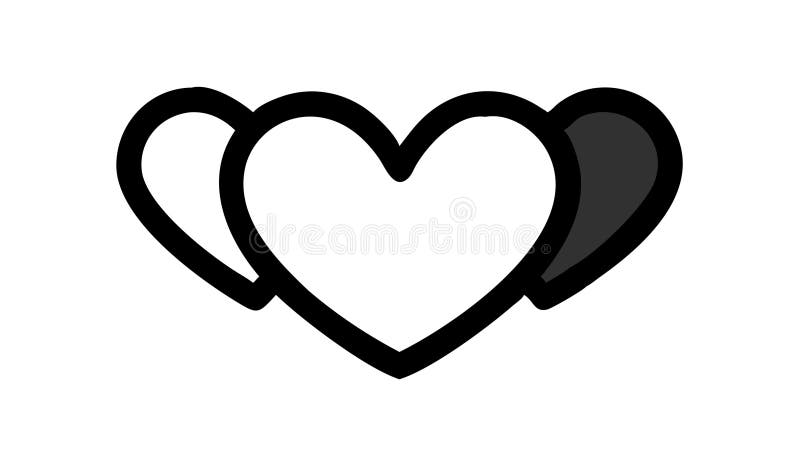 Intertwined Hearts Icon Vector for Love, Relationship, and Connection ...