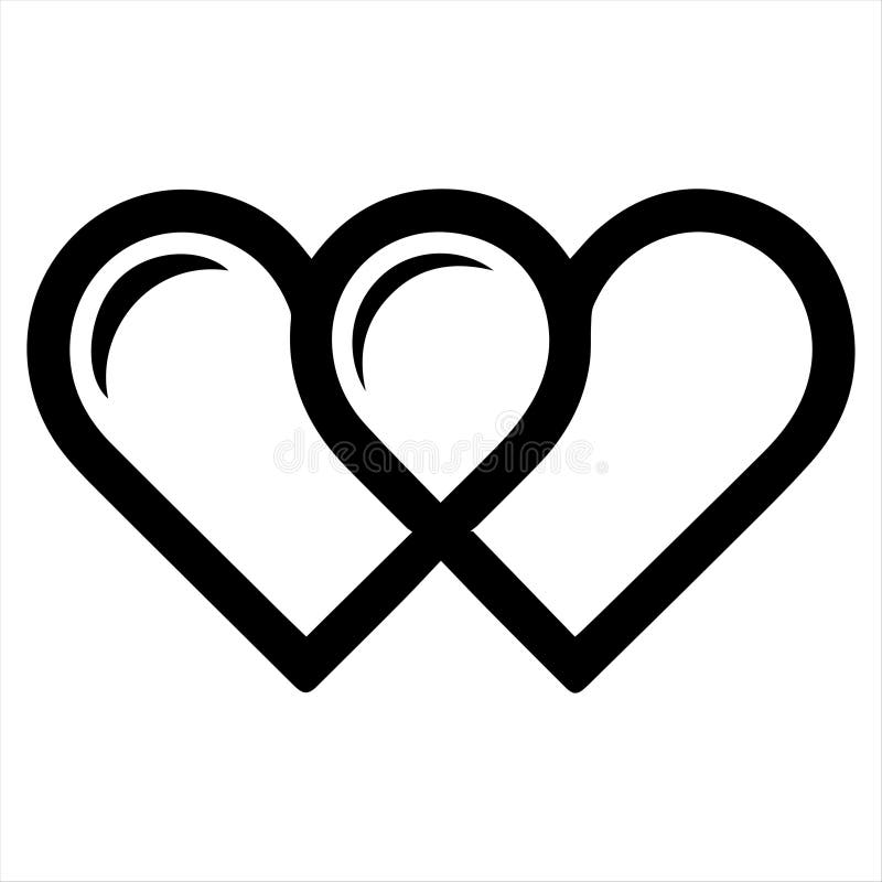 Intertwined Hearts Symbolizing Love Affection and Connection Vector ...