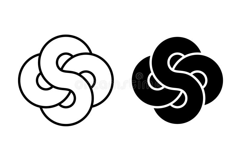 Intertwined Infinity Symbols, Two Figure Eight Interlocking Stock ...