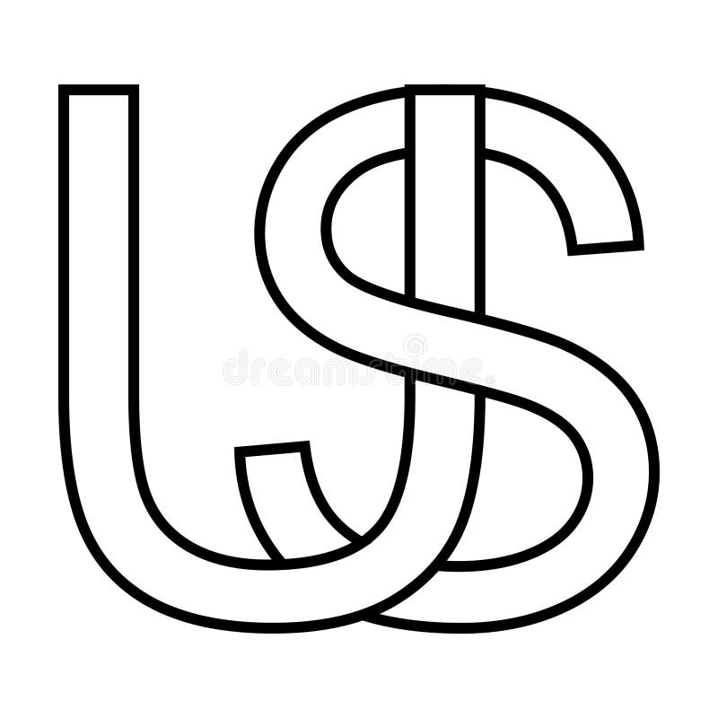 Intertwined Letters US Monogram Logo Design Letters U S Stock ...