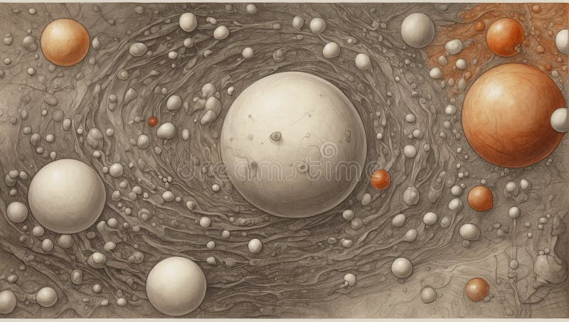 Intertwined Matte Balls of Different Sizes Stock Illustration ...