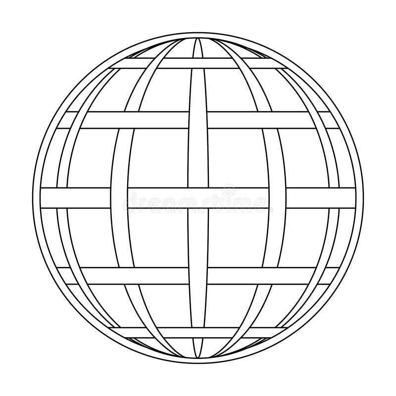 Intertwined Meridian and Parallel of the Globe of the Earth Grid, the ...