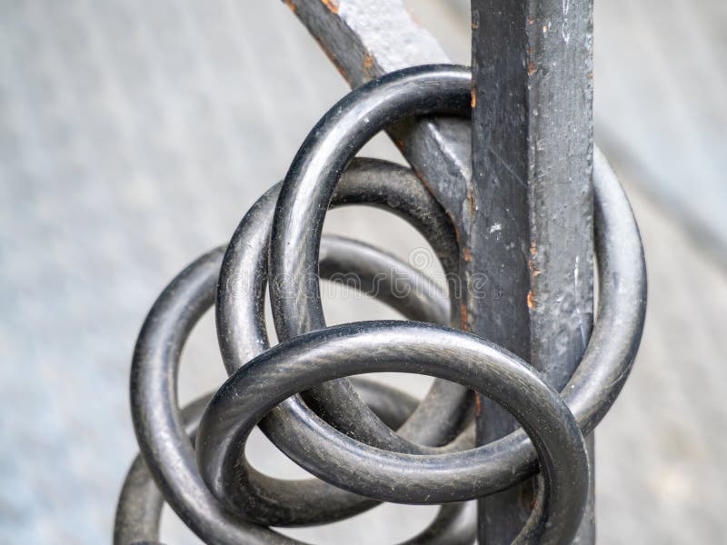 Intertwined Metal Rings on Post Stock Photo - Image of durable ...