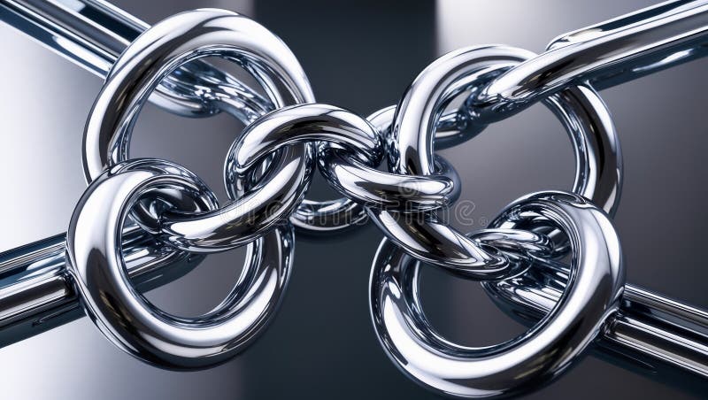 Intertwined Metallic Rings Creating a Strong Chain Concept Stock ...