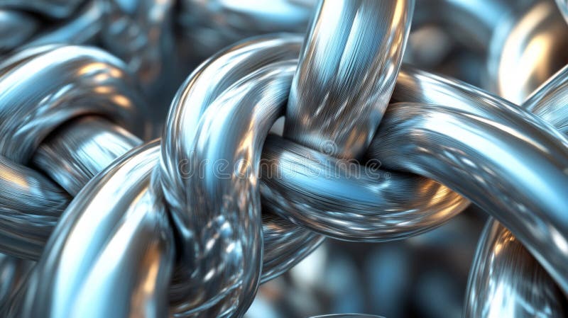 Intertwined Metallic Tubes with Reflective Surface Stock Illustration ...