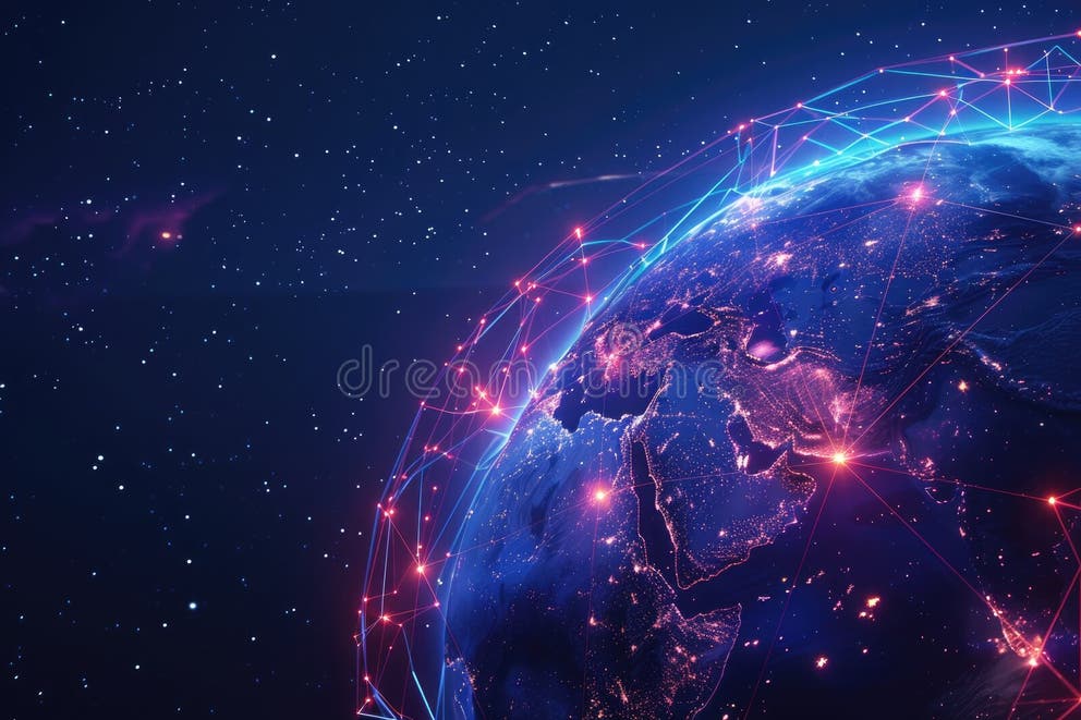 Intertwined Neon Lines, Pulsing with Energy, Forming a Complex Network ...