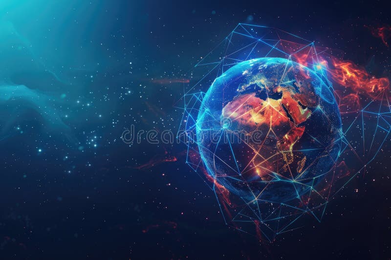 Intertwined Neon Lines, Pulsing with Energy, Forming a Complex Network ...