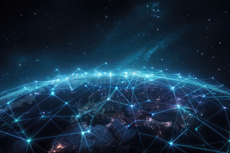 Intertwined Neon Lines, Pulsing with Energy, Forming a Complex Network ...