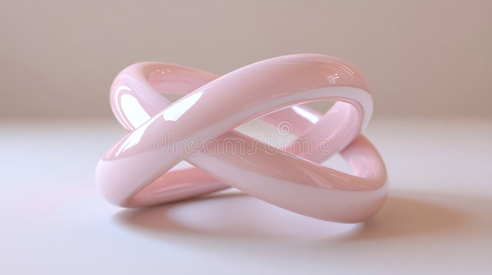 Intertwined Pink Loop Shape on White Surface in Geometric Design and ...