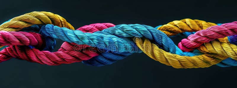 Intertwined Ropes of Vibrant Colors Create a Dynamic Abstract ...