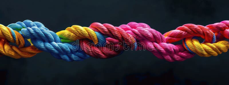 Intertwined Ropes of Vibrant Colors Create a Dynamic and Abstract ...