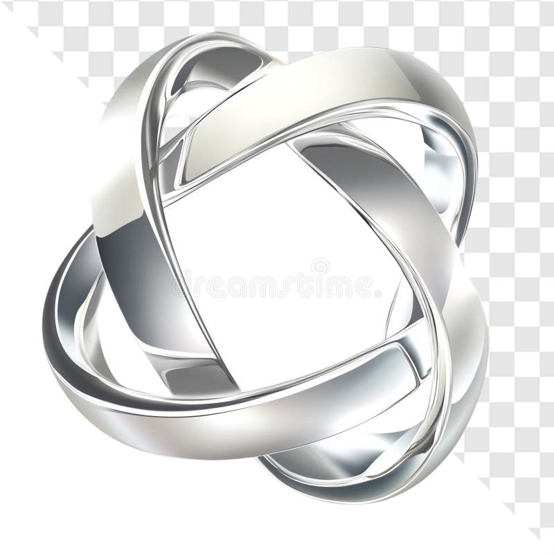 Intertwined Silver Rings a Symbol of Unity and Everlasting Love Stock ...