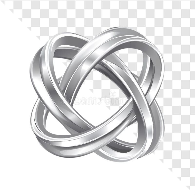 Intertwined Silver Rings a Symbol of Unity and Love Stock Illustration ...