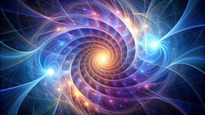 Intertwined Spirals of Ethereal Light AI Generated Stock Photo - Image ...