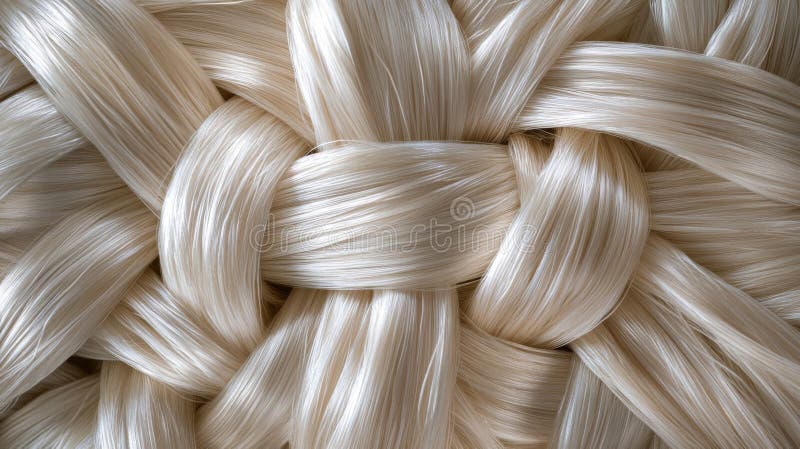 Intertwined Strands of Creamy White Natural Fiber Stock Illustration ...