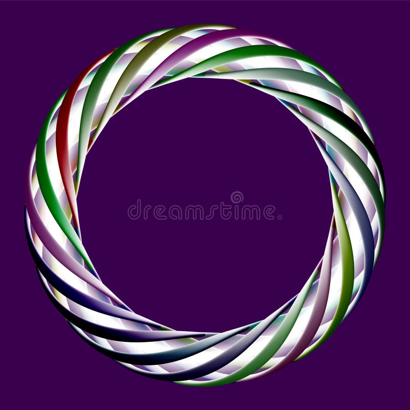Intertwined Stripes in the Shape of a Torus, in Multi-colored Colors ...
