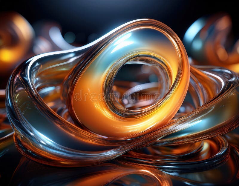 Close-up of Several Intertwined, Glossy, Glass Rings. Stock ...