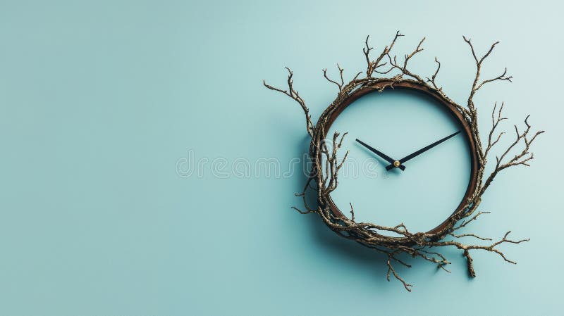 Intertwined Tree Branch Clock with Copy Space for Innovative Nature ...