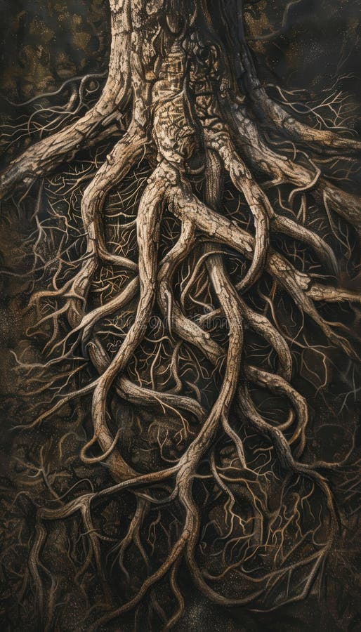 Intertwined Tree Roots Symbolizing Strength and Stability in Nature ...