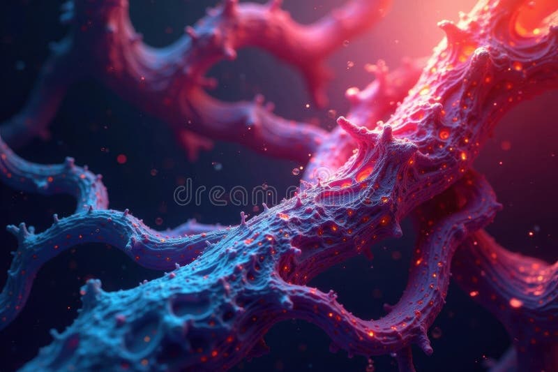 Intertwined, Vein Like Organic Forms in Vibrant Hues , Modern ...